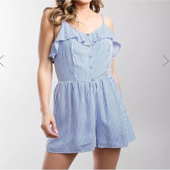 Daytrip | Dresses | Daytrip Blue And White Stripe Romper Perfect For ...